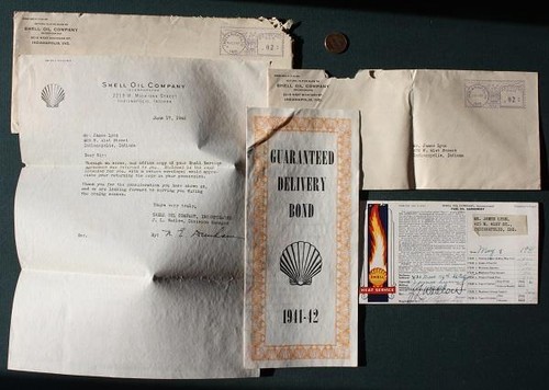 1941 World War II Indianapolis Indiana Shell Oil Gas Station Charter 5 ...