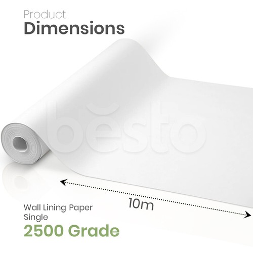 Paintable Lining Paper for Walls Palin White Thick Backing Covering ...