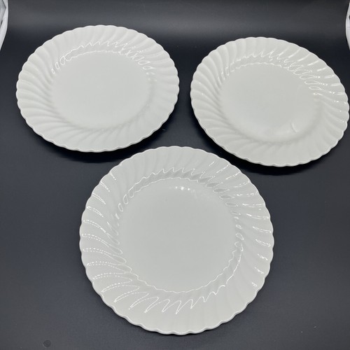 Johnson Bros White Regency Swirl Pattern Dinner Plates (9-7/8") SET OF ...