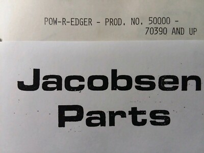 Jacobsen Walk-Behind POW-R-EDGER Lawn Trimmer Parts & Engine Owners (2 ...