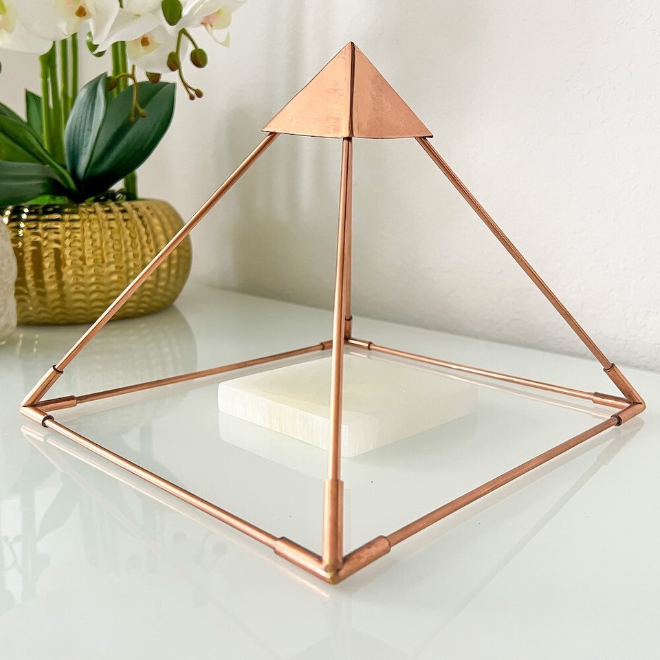 9 in. 100% Solid Copper Pyramid Giza Shaped for Meditation Reiki Chakra ...