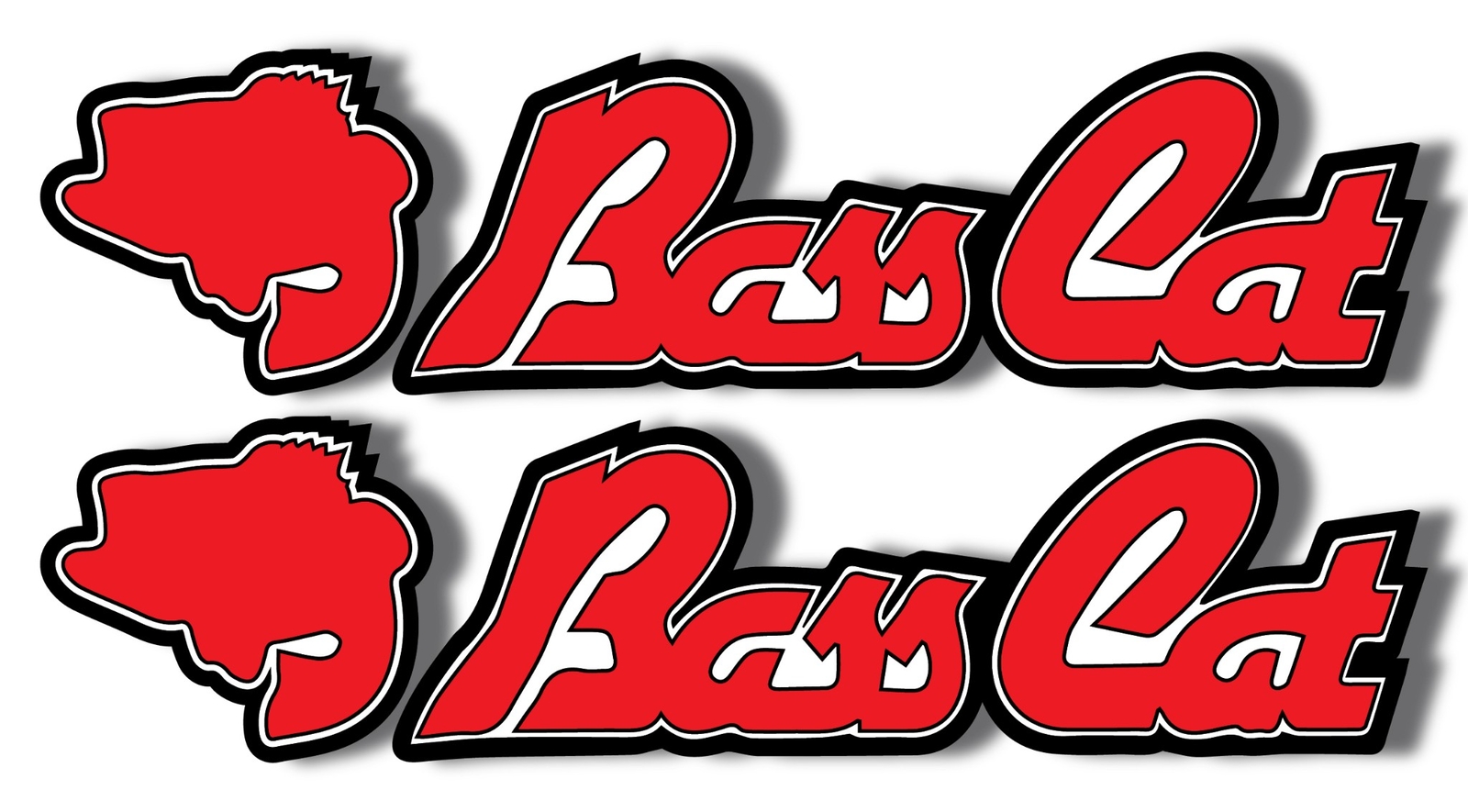 Set of 2 Bass Cat Vintage Fishing Boat Decals 8" Fishing | eBay