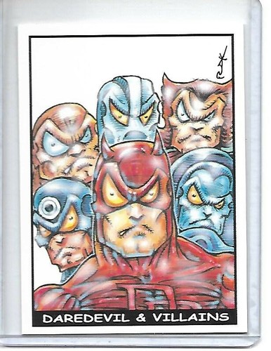 DAREDEVIL & VILLAINS ** TRADING CARD ART SIGNED by RAK ** MARVEL NM NO ...