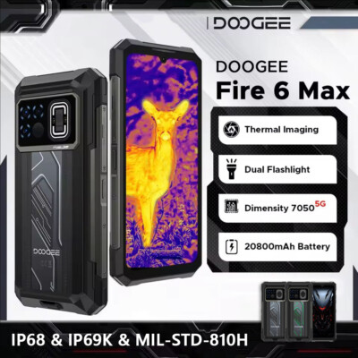 DOOGEE Fire 6 Max 5G Rugged Phone Thermal Imaging Dual Flashlight ...