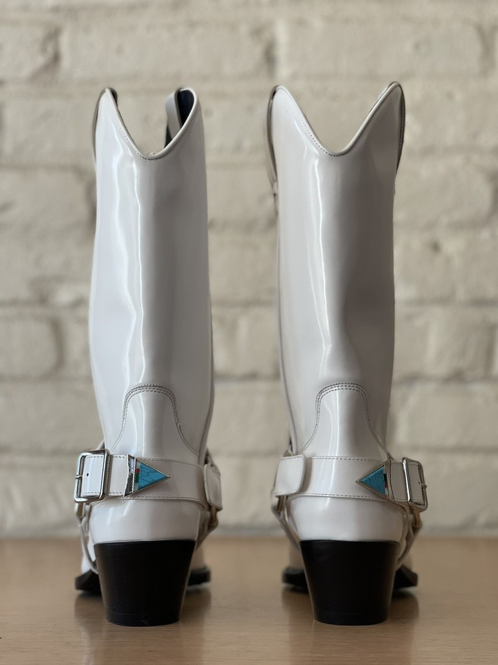 Calvin Klein 205W39NYC RAF Tammy White Western Cowboy Boots Women EU 39 ...