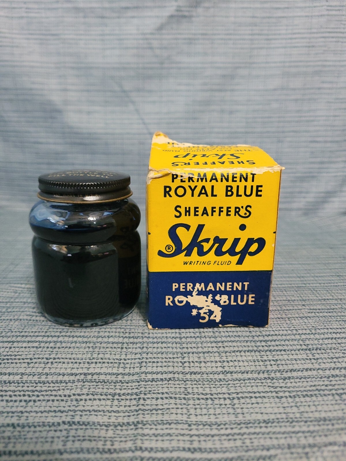 VINTAGE SHEAFFER SKRIP PERMANENT ROYAL BLUE WRITING FLUID FILLED | eBay