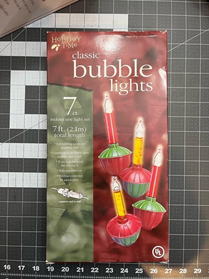 HOLIDAY Time VTG 90s 7 Bubble Light Bulb Set 7 FT CHRISTMAS LIGHTS | eBay