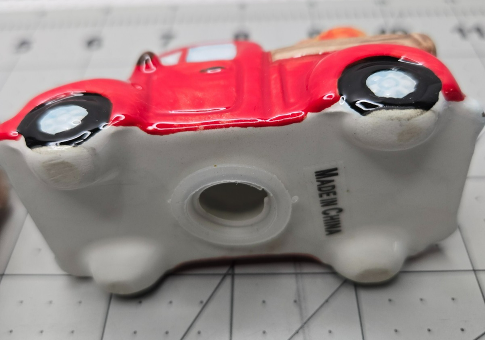 Fall Farmhouse Decor Red Truck Pumpkin Salt & Pepper Shakers Ceramic ...