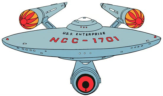 Star Trek ANIMATED Series The USS ENTERPRISE Starship WINDOW CLING ...