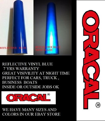 12" x 25 FT Blue Reflective Vinyl Adhesive Sign Made in USA Oracal ...
