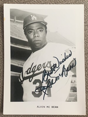 AL MCBEAN LOS ANGELES DODGERS AUTO/SIGNED TEAM ISSUED PHOTO | eBay