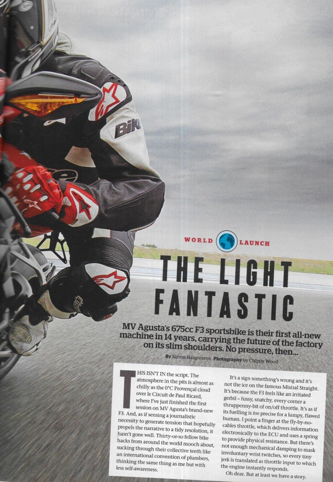 Bike Motorcycle Magazine Ducati Panigale MV Augusta F3 Kawasaki Triumph ...