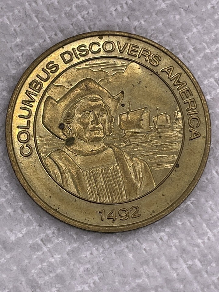1999 Brass Sunoco Millennium Coin Series Token Columbus Discovers ...