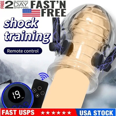 Electric E-Stim Penis Stretcher Enhancer Ball-Scrotum-Ring-Delay-Ejaculation Men | eBay