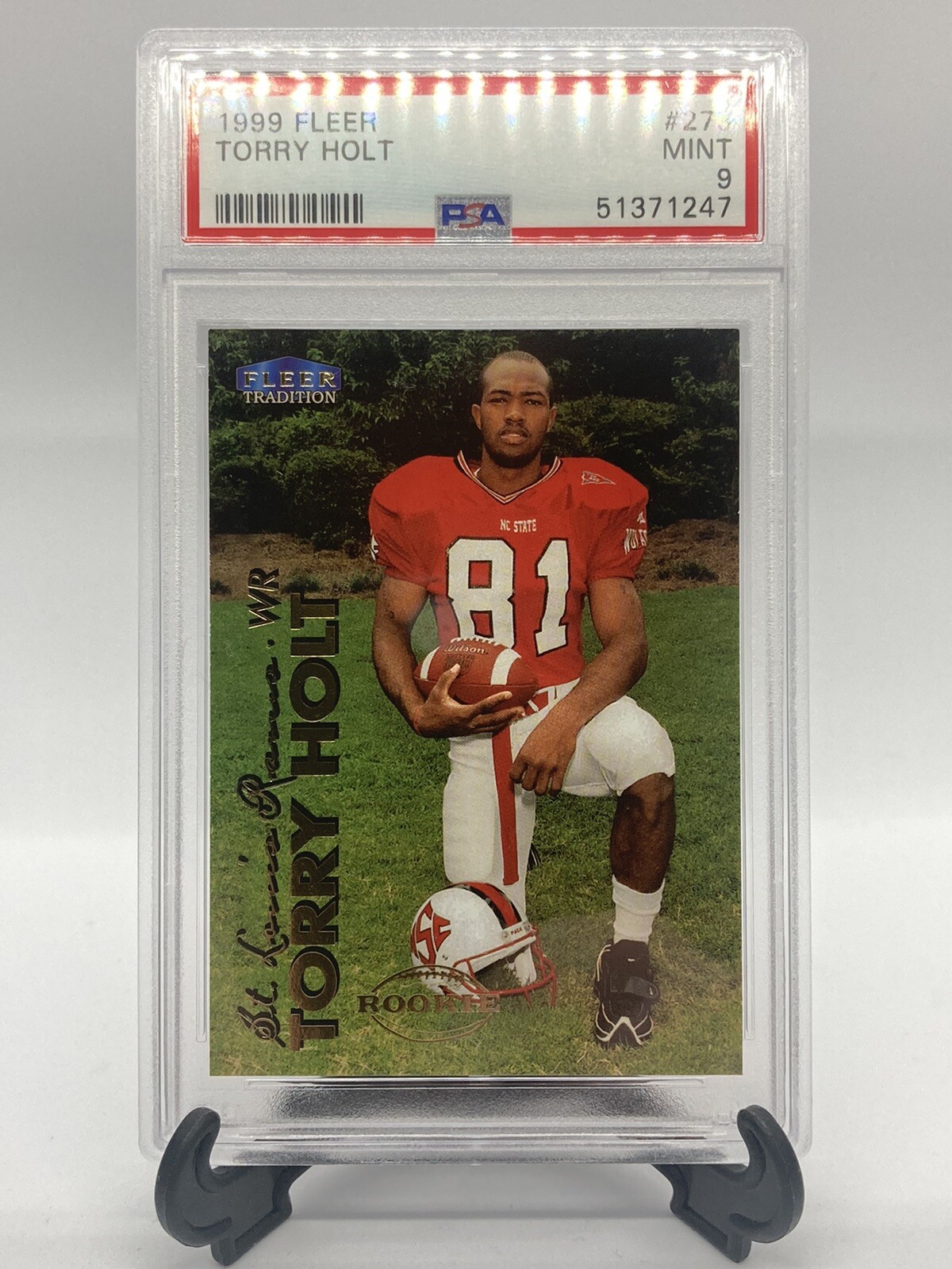 Torry Holt RC PSA 9 Rookie 1 Card Graded Mint NFL Football HOF Rams WR ...