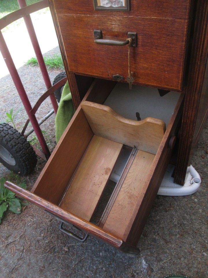 RARE OAK WATERFALL STYLE FILE CABINET | eBay