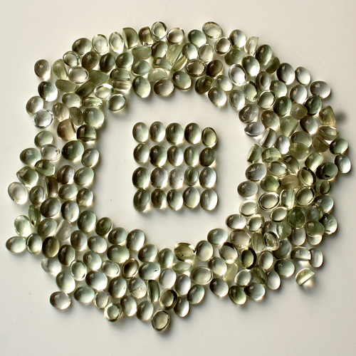 100 Pcs Natural Green Amethyst/Prasiolite 8mmx7mm Oval Cabochon ...
