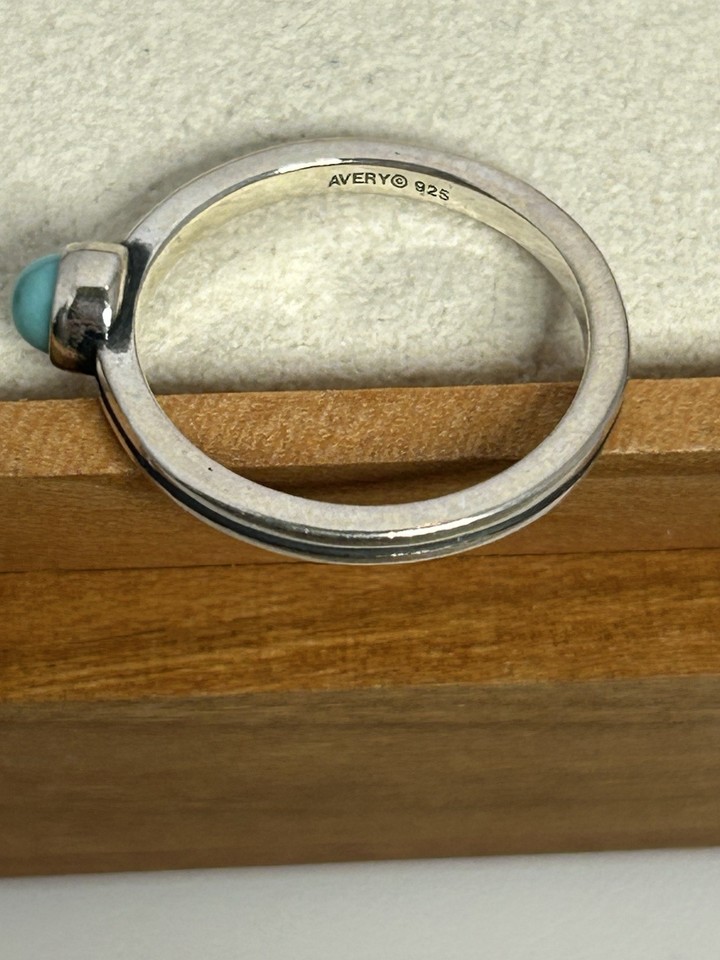 RARE James Avery Turquoise Stone Ring Sterling Silver Stackable RETIRED ...