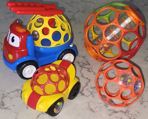Oball Developmental Toy Lot Easy Grip Motor Skill Firetruck Race Car ...