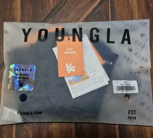 YoungLA Supervillan Stringer Navy Sz Men's Sz MED Spellout Hydrocool ...