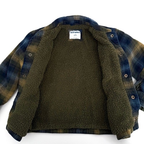 Old Navy Boy's Flannel Sherpa Lined Shacket Plaid M 8 | eBay