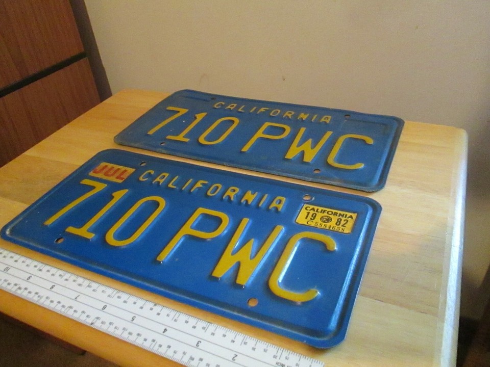 Collectible Vintage California Blue Plate License Plates 710 PWC Front ...