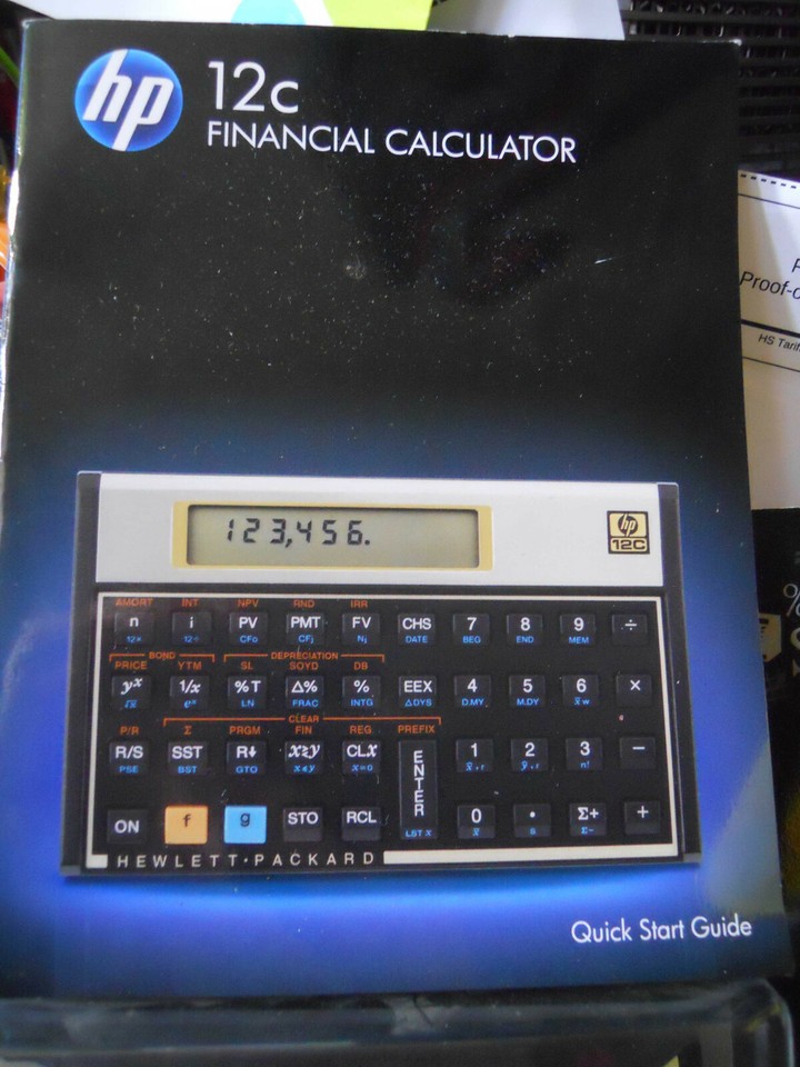 HP 12C FINANCIAL CALCULATOR w/ CD Case Instruction Manual Box ...