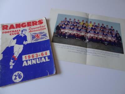 GLASGOW RANGERS FC 1963-64 ANNUAL THE SUPPORTERS ASSOCIATION + RARE ...