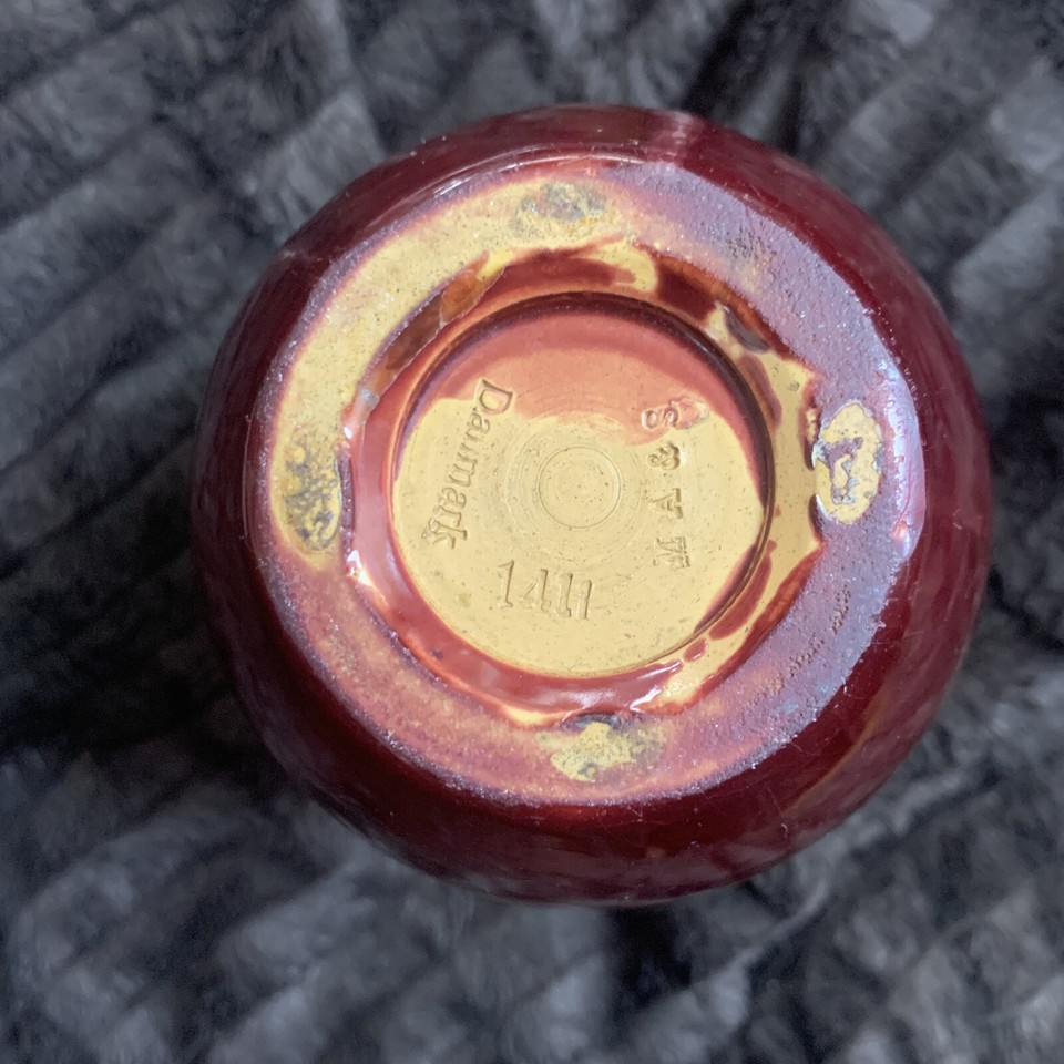 MA&S Michael Andersen & Sons Flambe Glaze Bulbous Vase Blue Lavender ...