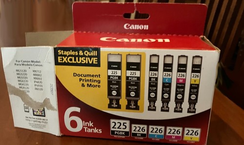 NEW | set of six ink cartridges | Canon CLI-226BK, C, M, Y, PGI-225 Bk ...