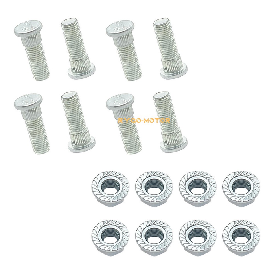 8 Pack Front Wheel Studs & Nut for Polaris Sportsman 300 400 450 500 ...