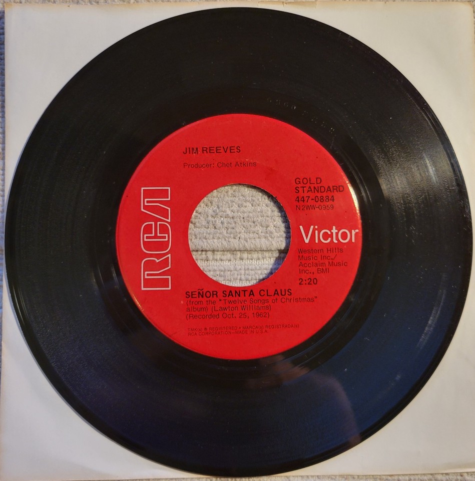 Jim Reeves "An Old Christmas Card / Senor Santa Claus" reissue VG+ ...