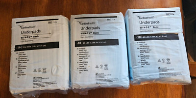 Cardinal Health Disposable Underpads Light Absorbency 23x36" 10-Pk Lot ...