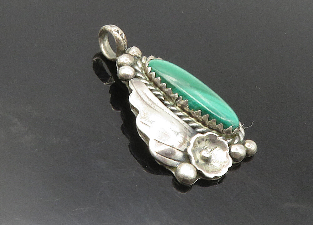 CALVIN DESSON NAVAJO 925 Silver - Vintage Malachite F… - Gem