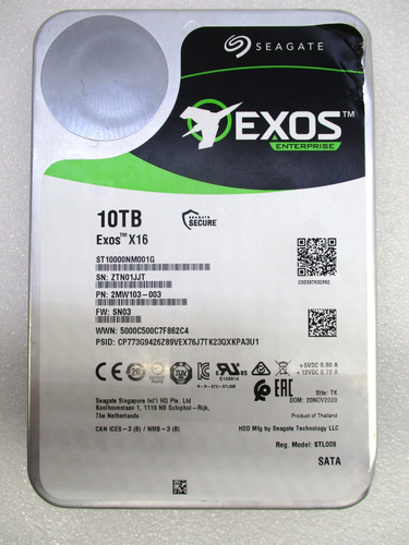 Seagate Exos X10 ST10000NM0016 10TB 7.2K 256MB 3.5" SATA Enterprise ...