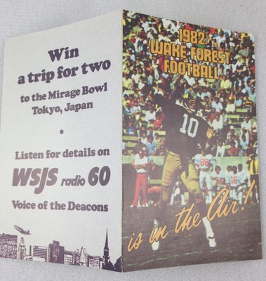 CFB Wake Forest Demon Deacons 1982 Football Schedule-WSJS Radio 60 | eBay