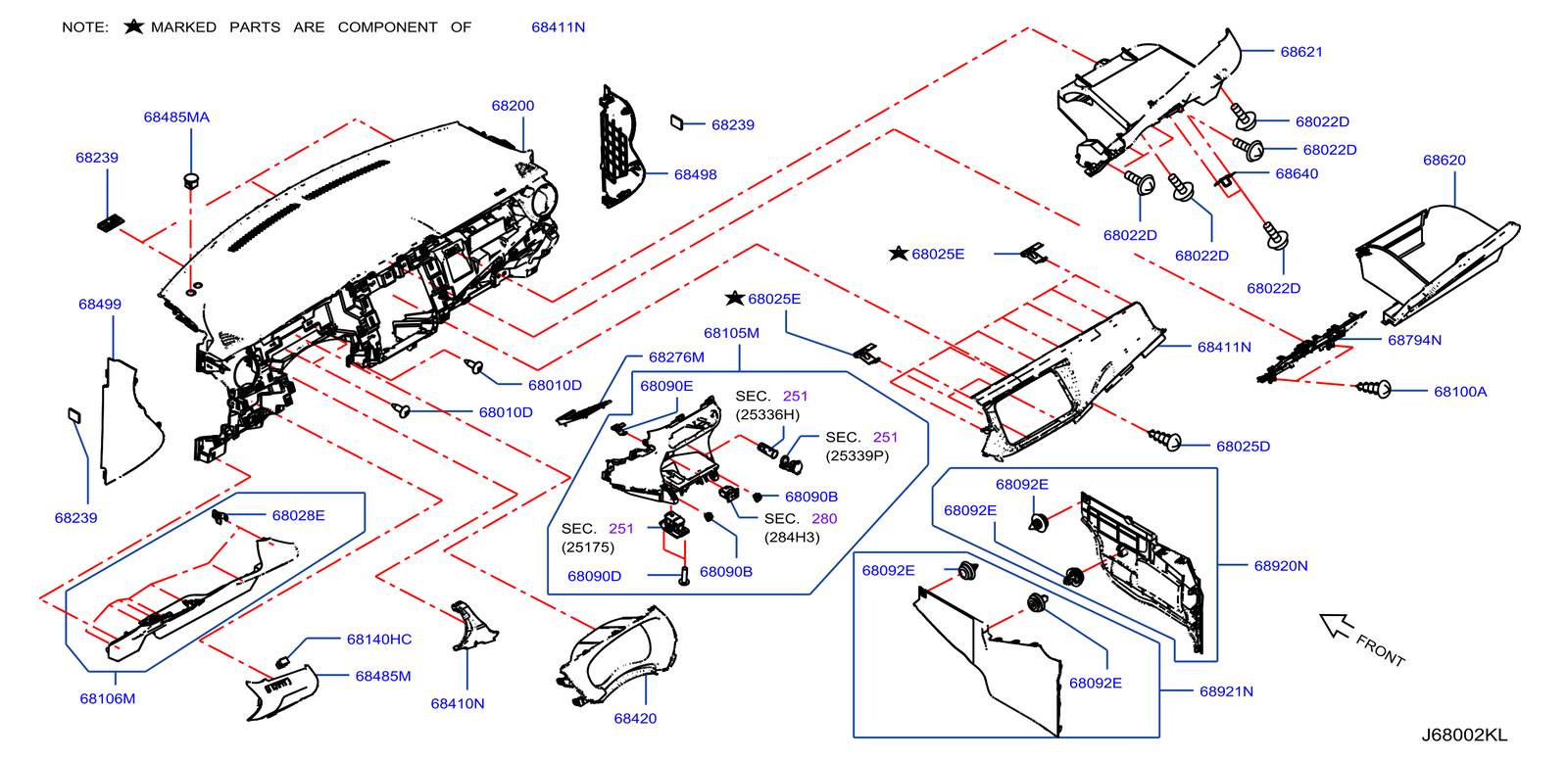Genuine Nissan Lid Glove Box 68510-5RB0A for sale online | eBay