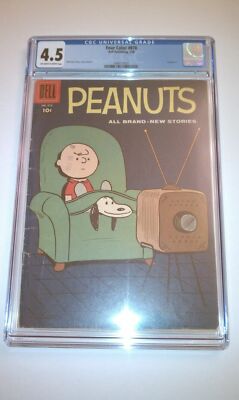 Four Color #878 CGC 4.5 Dell 1958 Peanuts #1! Charle Brown Key Silver ...