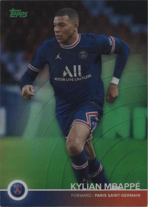 2021-22 Topps Paris Saint-Germain Team Set - Kylian Mbappe #19 Neon ...