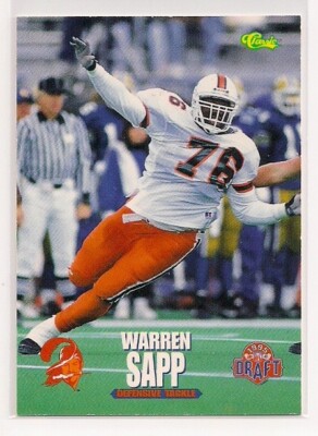 1995 WARREN SAPP CLASSIC #12 ROOKIE MIAMI HURRICANES TAMPA BAY ...