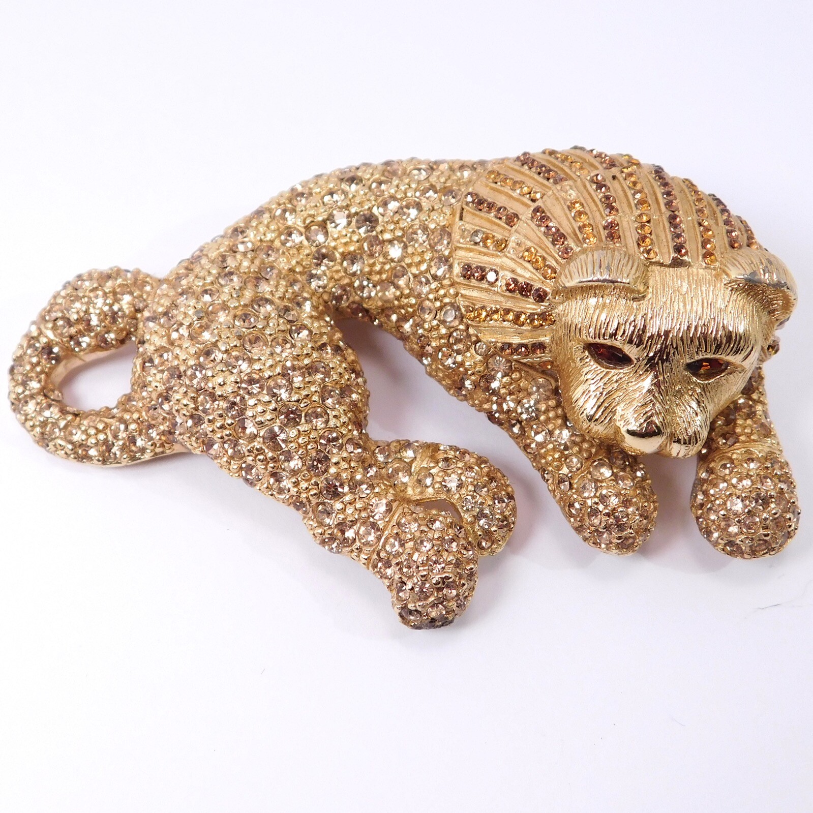 RARE VINTAGE CINER LION BROOCH GEM ENCRUSTED BEAUTY - Gem