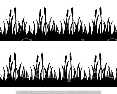 Duck Hunting Cattails ~ Edible 2D Fondant Cake 2 Strip Side Topper ...