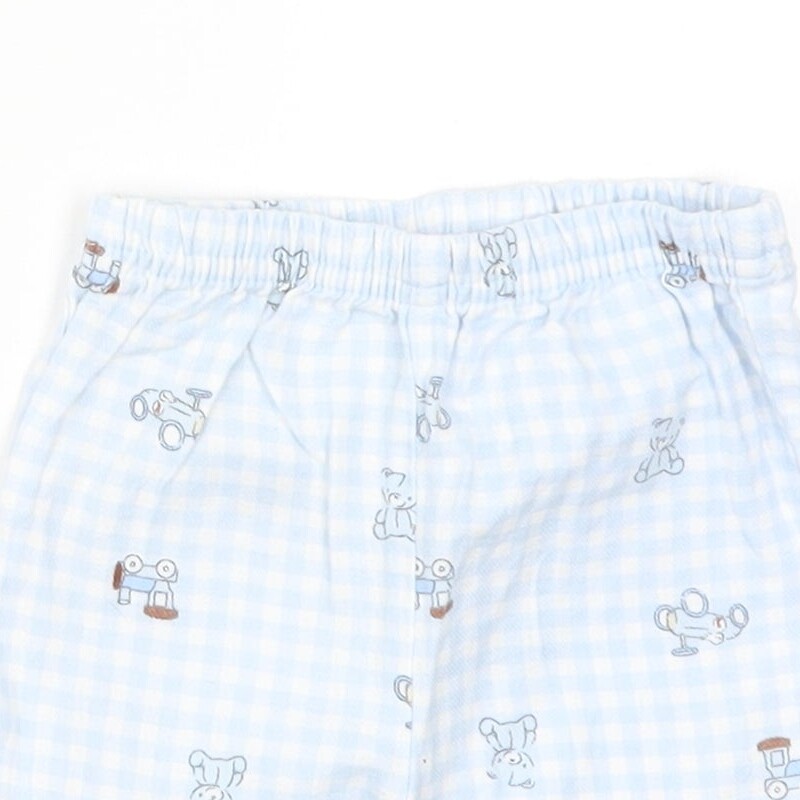 Nutmeg Boys Blue Check Cotton Blend Sweatpants Size 6-9 Months = | eBay UK