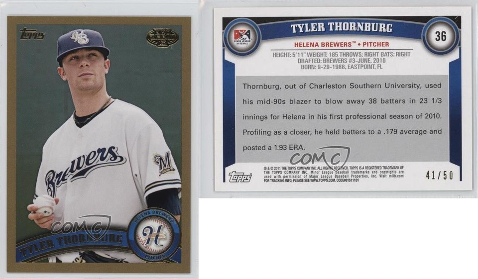 2011 Topps Pro Debut Gold 41/50 Tyler Thornburg #36 2r7 | eBay