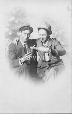 Vintage 1920s 2 Men (Best friends) Having A Drink Funny Photo #2675 | eBay