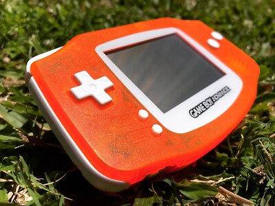 Nintendo Gameboy Advance GBA AGB-001 Clear Orange White Gaming Console ...