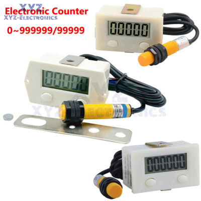 Electronic Counter Digital 0~999999/99999 Industrial Magnetic Inductive ...