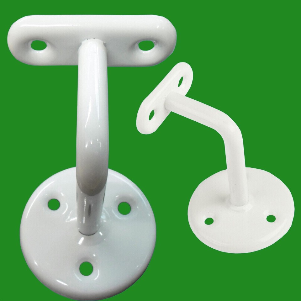 6x White Metal Hand Rail Bracket, Railing Holder Handrail Barriers ...