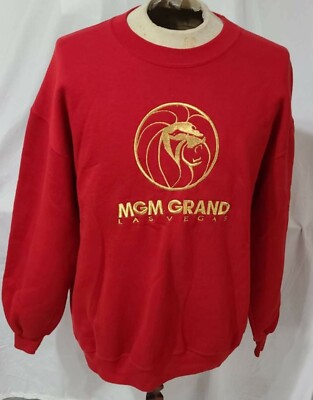 Vintage 1993 MGM Grand Las Vegas Embroidered Crewneck Sweatshirt Mens ...