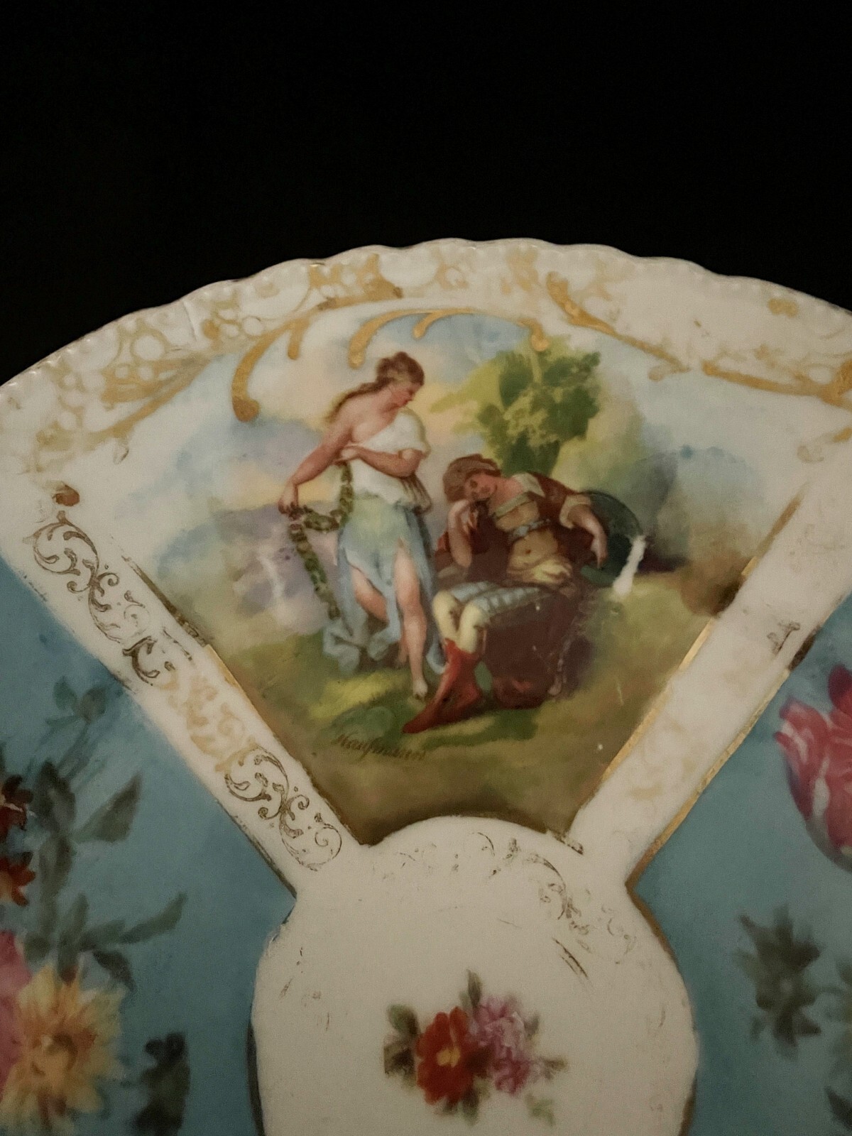 Antique Victoria Austria Porcelain Decorative Plate Maidens Cherubs ...